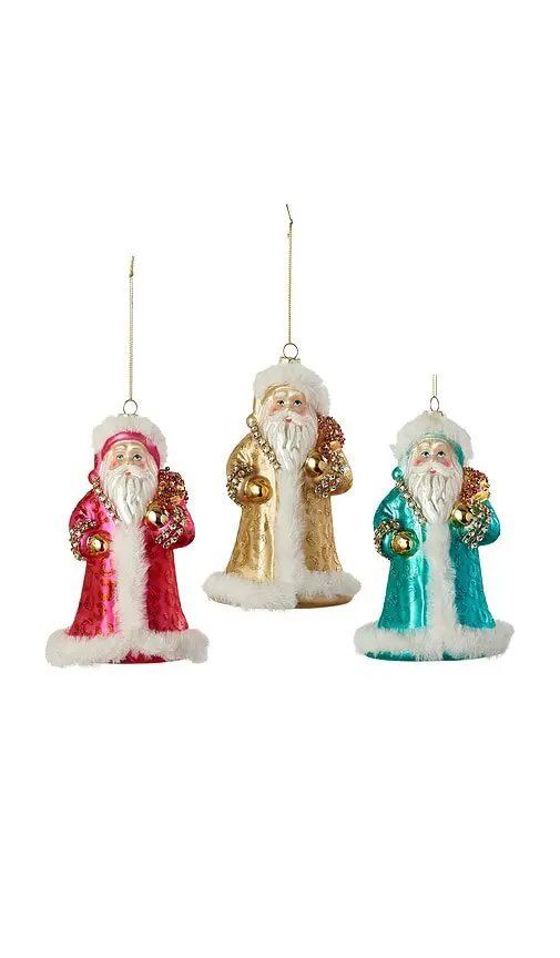 POPPY LANE Leopard Coat Santa Ornament