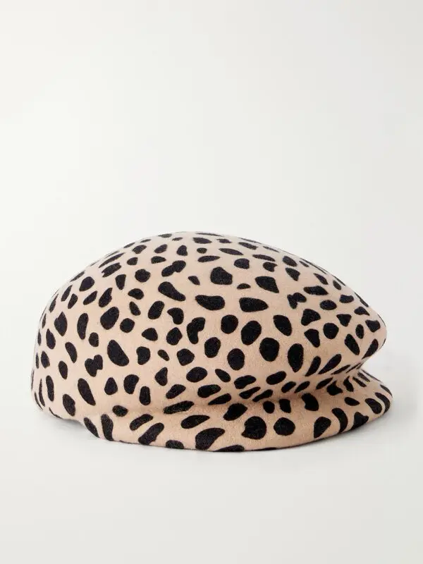 GIGI BURRIS MILLINERY Laurel Leopard-print Wool-felt Cap