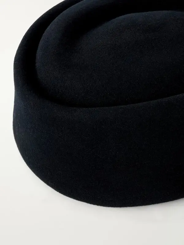 GIGI BURRIS MILLINERY Odette Wool-felt Pillbox Hat - Black