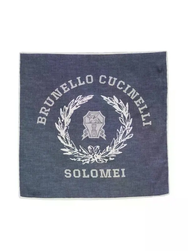 Brunello Cucinelli Logo-print Silk Pocket Square