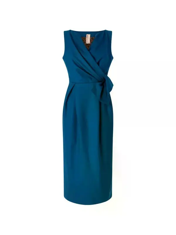 Antonio Marras Wrap-effect Bow-detail Midi Dress - Blue