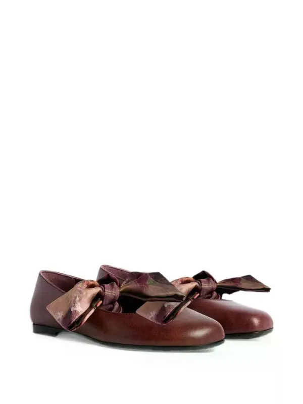 Antonio Marras Bow-detail Leather Ballet Flats