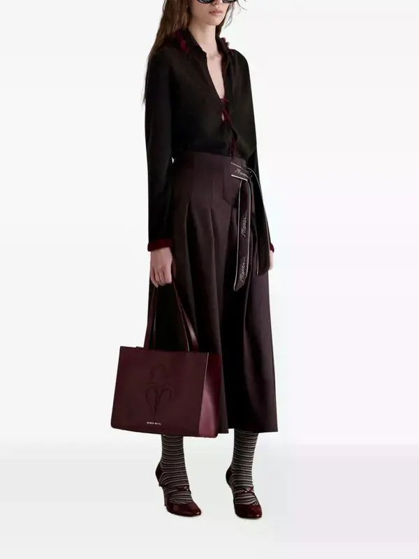 Antonio Marras Embroidered Logo-belt Midi Pleated Skirt