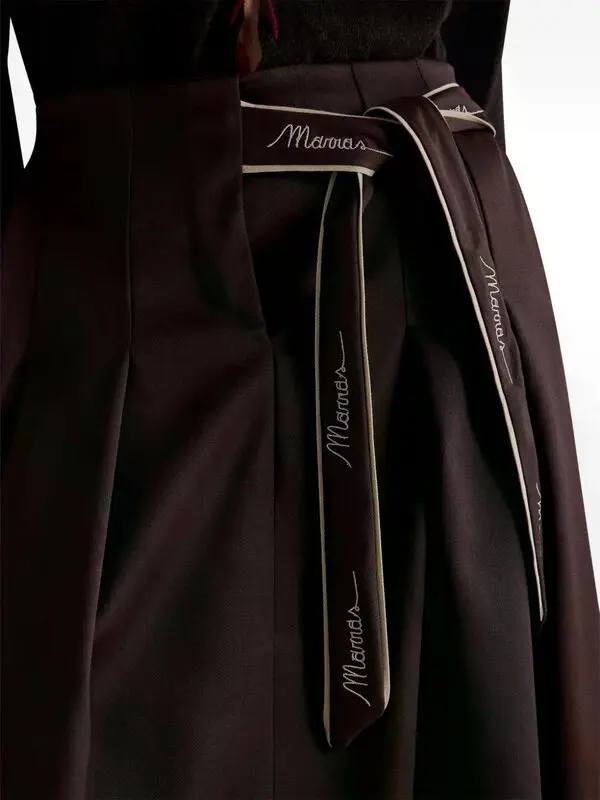 Antonio Marras Embroidered Logo-belt Midi Pleated Skirt