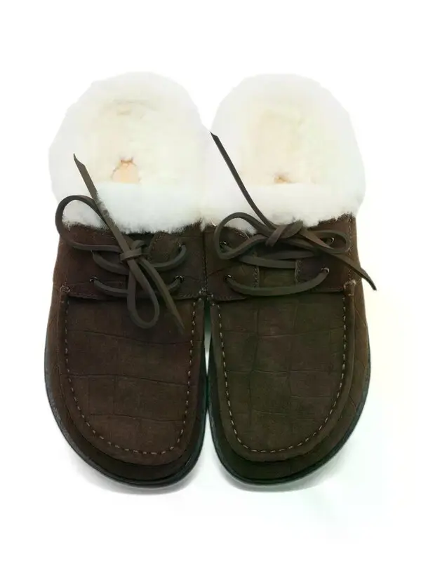 Good News Croc-effect Faux-shearling Loafers