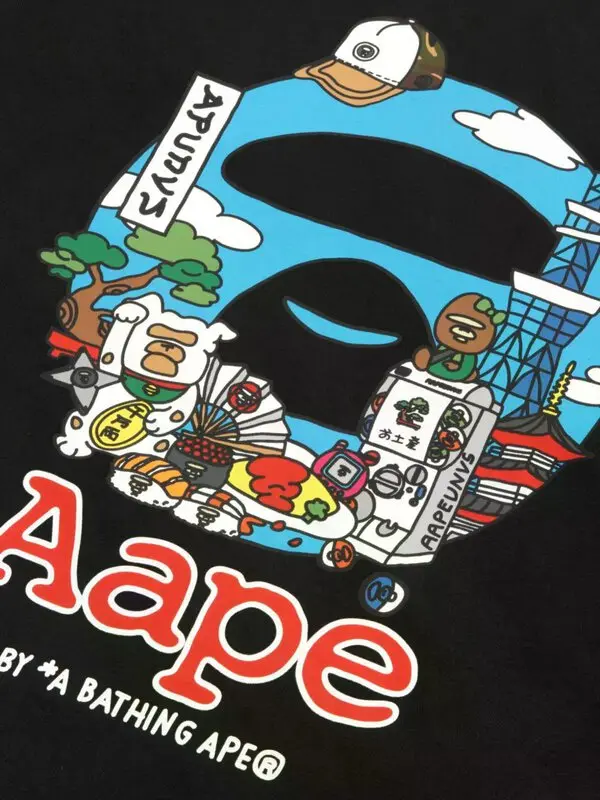 AAPE BY *A BATHING APE Moonface-print Long-sleeve T-shirt