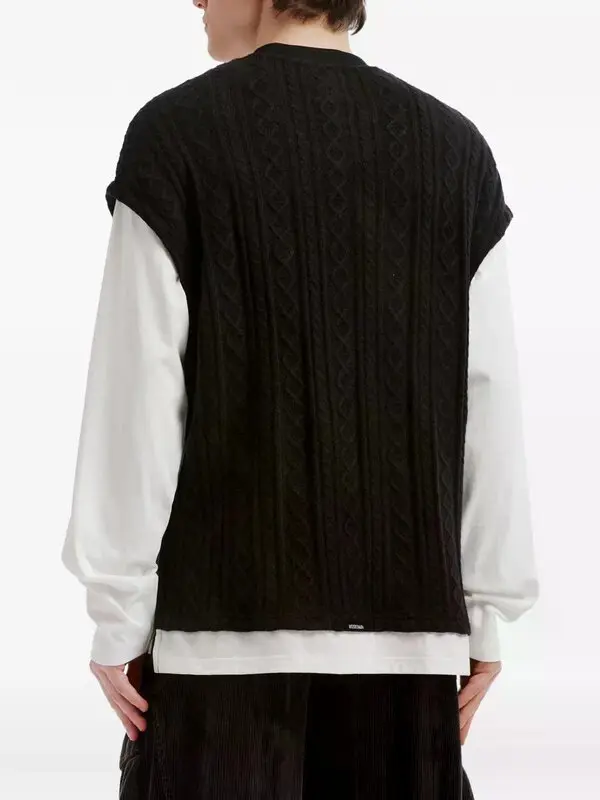 MUSIUM DIV. Cable-knit Layered T-shirt