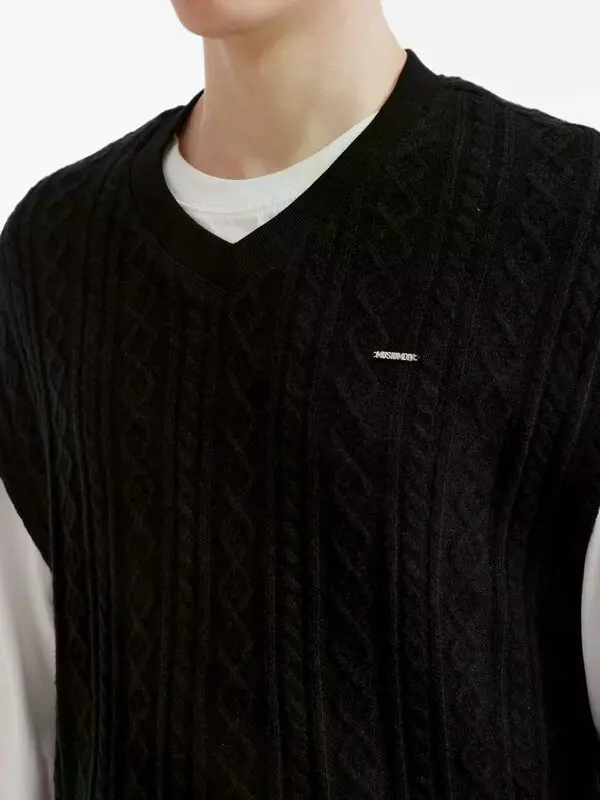 MUSIUM DIV. Cable-knit Layered T-shirt