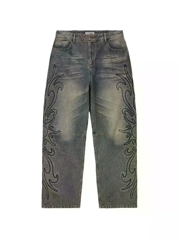 VALE FOREVER Embroidered-motif Loose-fit Jeans