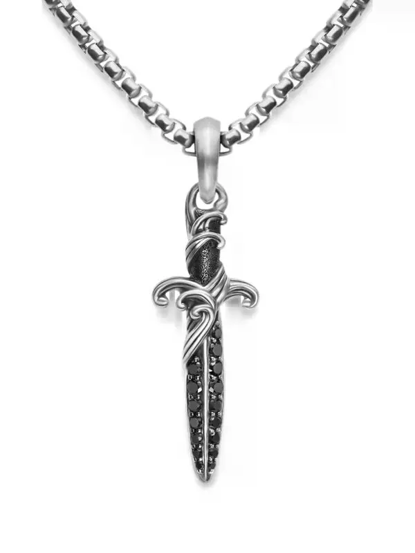 David Yurman Waves Dagger Amulet Diamond Pendant