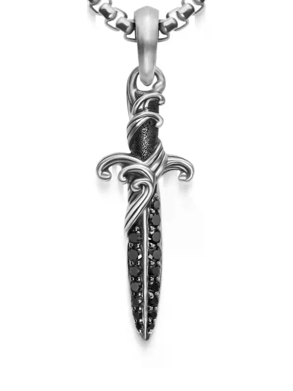 David Yurman Waves Dagger Amulet Diamond Pendant