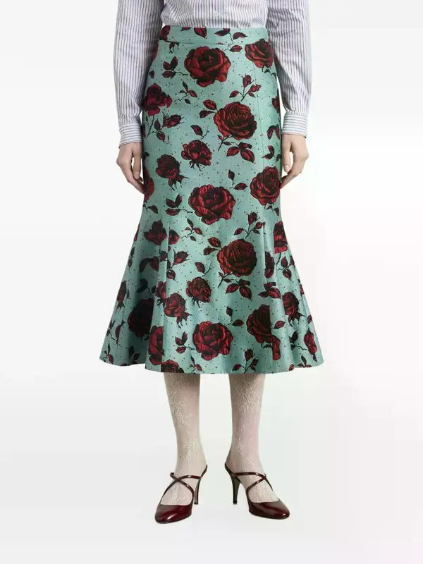 Antonio Marras Rose-jacquard Mermaid Midi Skirt