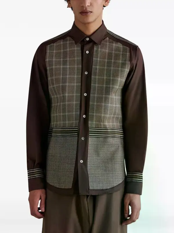 Antonio Marras Checked Striped-panel Shirt