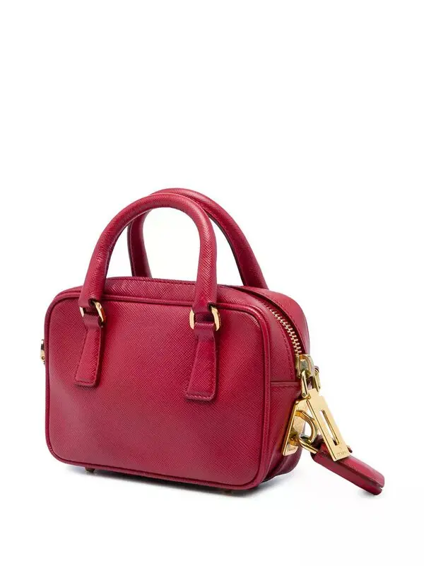 Prada 2010-2026 Mini Saffiano Lux Bauletto Bag Satchel