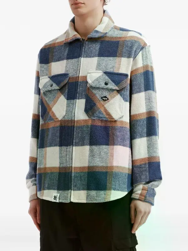 CHOCOOLATE Check-pattern Zip-up Shirt Jacket