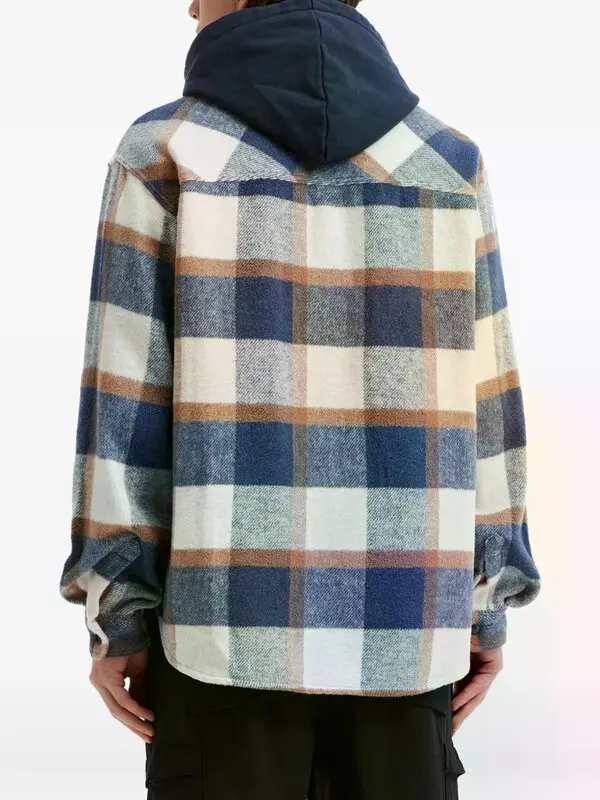 CHOCOOLATE Check-pattern Zip-up Shirt Jacket
