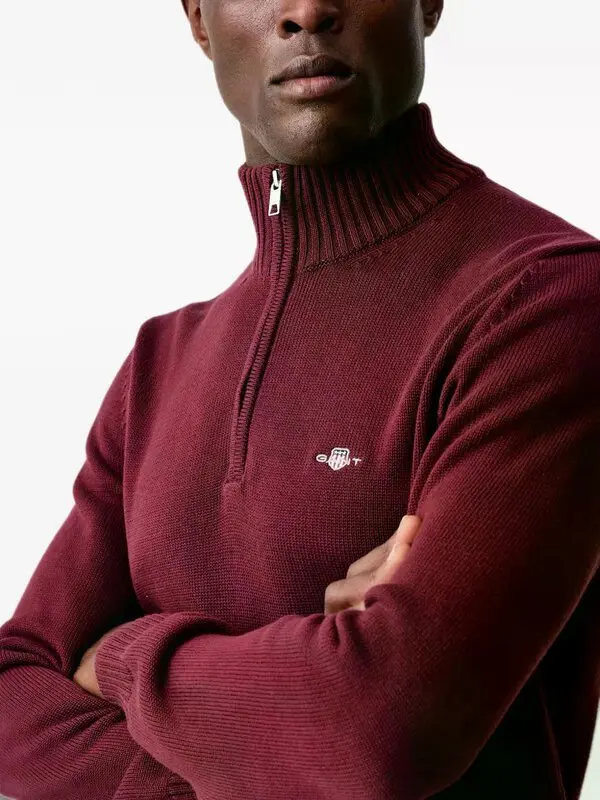 Gant Half-zip Embroidered-logo Sweater