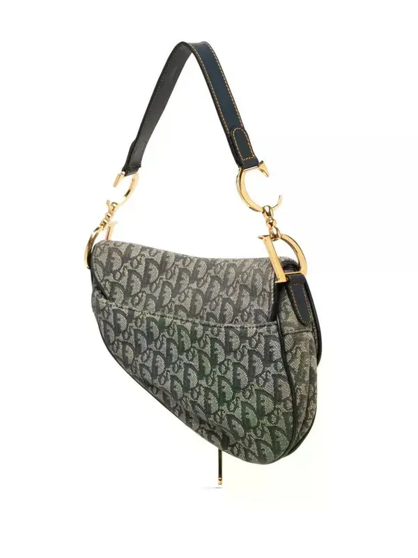 Dior 2000 Oblique Canvas Saddle Bag Shoulder Bag