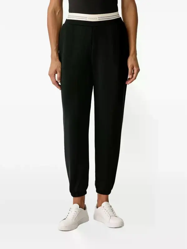 Guess Brianna Logo-waistband Track Pants - Black