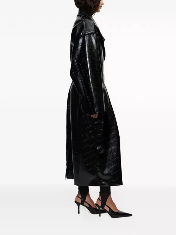 STAND STUDIO Hope Crocodile-embossed Trench Coat