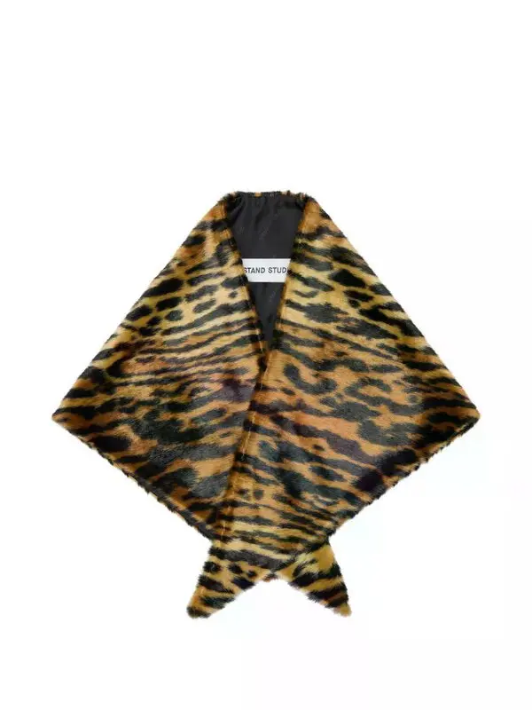 STAND STUDIO Cassi Tiger-print Faux-fur Scarf - Brown
