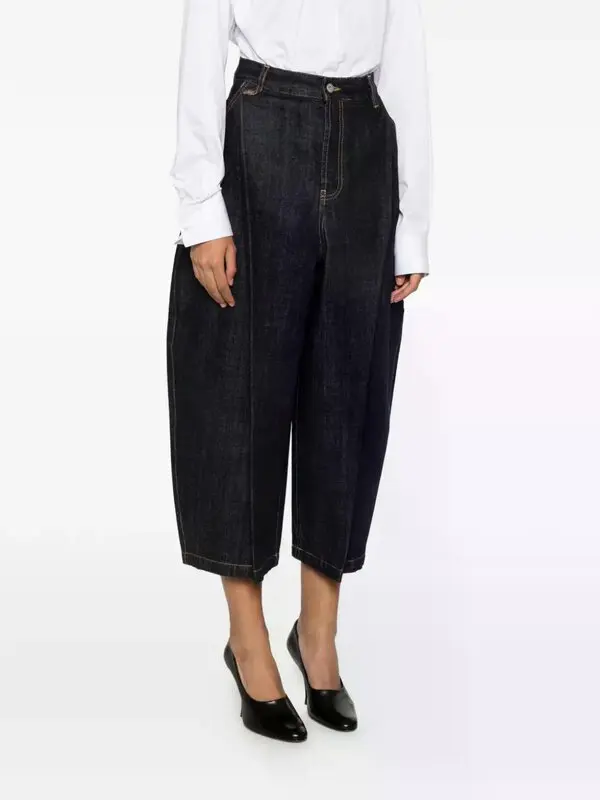 Jacquemus Miami Pleated-detail Cropped Jeans