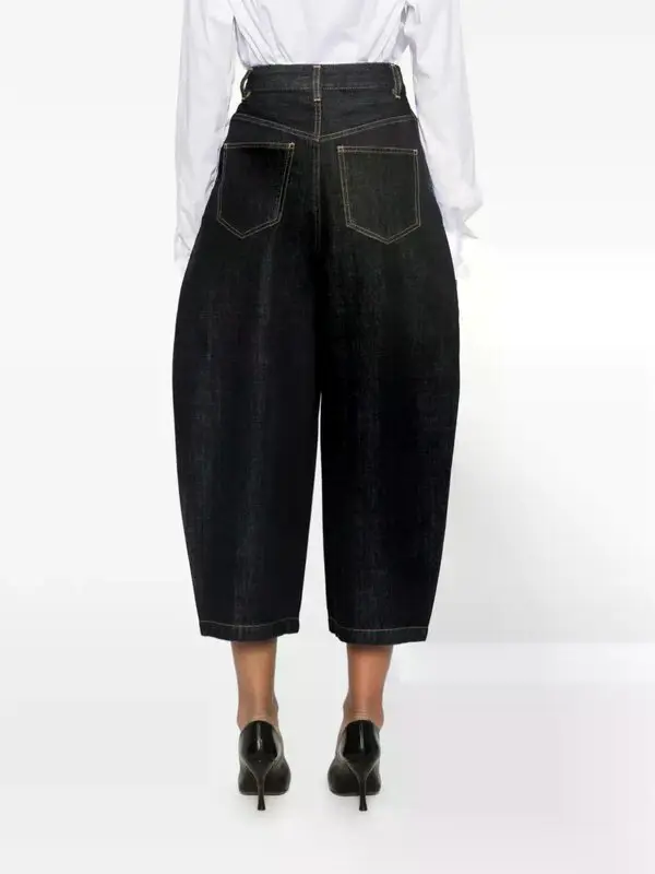 Jacquemus Miami Pleated-detail Cropped Jeans