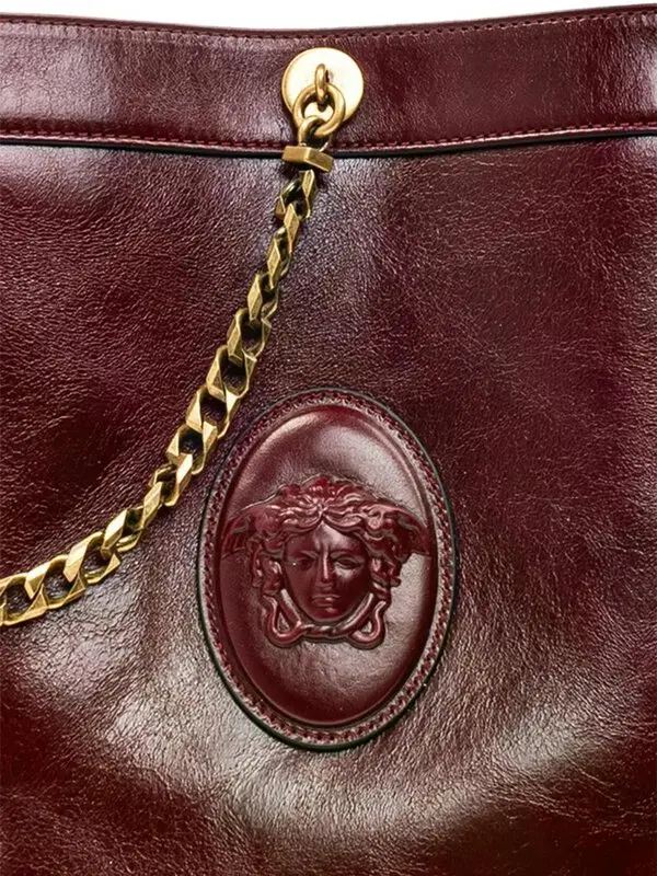 Versace Pivot Small Leather Bucket Bag