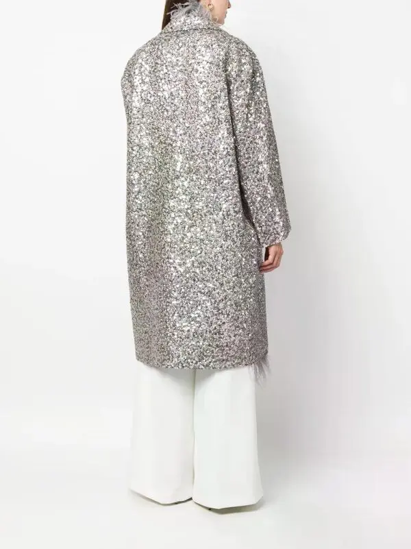 Valentino Garavani Embellished Feather-trim Coat