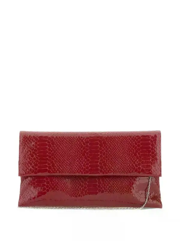 TWENTY FOURHAITCH Nireya Python-print Clutch Bag - Red