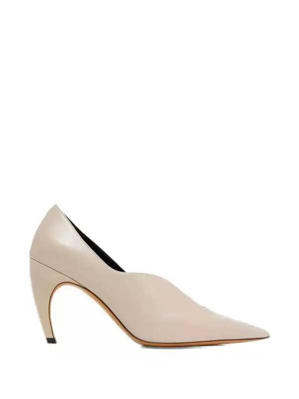 Khaite Pointed-toe Curved-heel Pumps - Neutrals