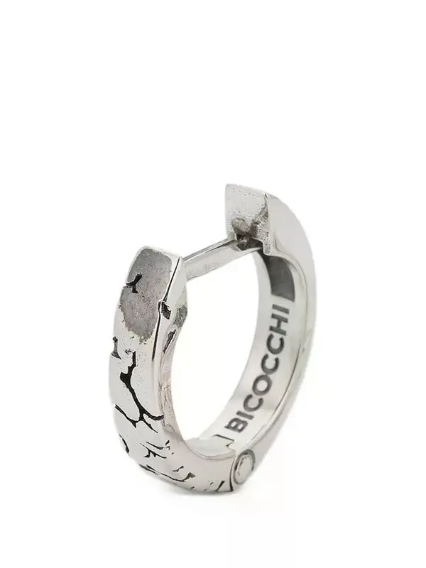 Emanuele Bicocchi Cracked Huggie Earring - Silver
