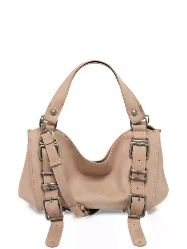 DIESEL® D-one-small Top-handle Bag In Treated Leather - Neutrals