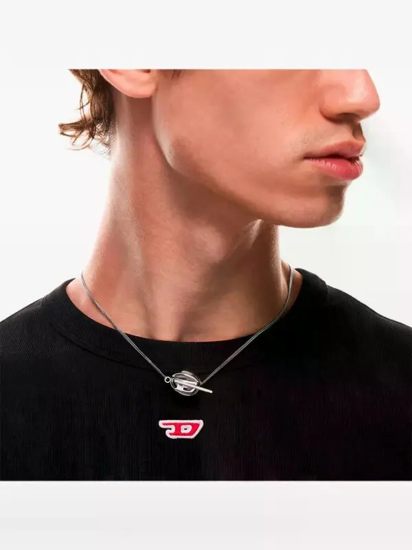 DIESEL® Stainless Steel Pendant Necklace - Silver