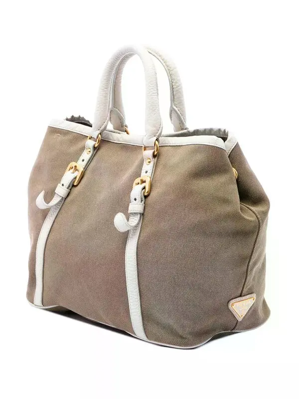 Prada 2013-2026 Canvas Canapa Logo Bow Satchel