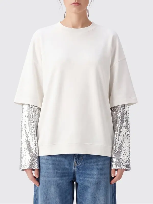 DARKPARK Long-sleeved Cotton T-shirt With Sequin Embroidery