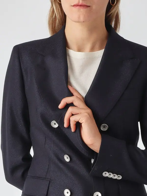 Tagliatore Double-breasted Wool And Cashmere Blazer With Peaked Lapels