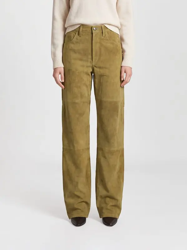 Altuzarra Mills High-waisted Straight-leg Suede Pants