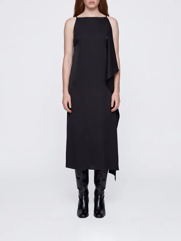 COURREGES Asymmetric Square-neck Crêpe Midi Dress