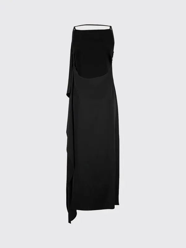 COURREGES Asymmetric Square-neck Crêpe Midi Dress