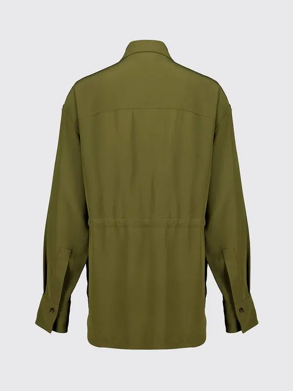 FERRAGAMO Cropped Silk Safari Jacket With Drawstring Waist And Patch Pockets
