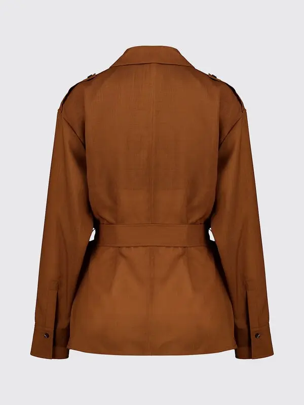 FERRAGAMO Single-breasted Pure Virgin Wool Jacket With Belt And Epaulettes