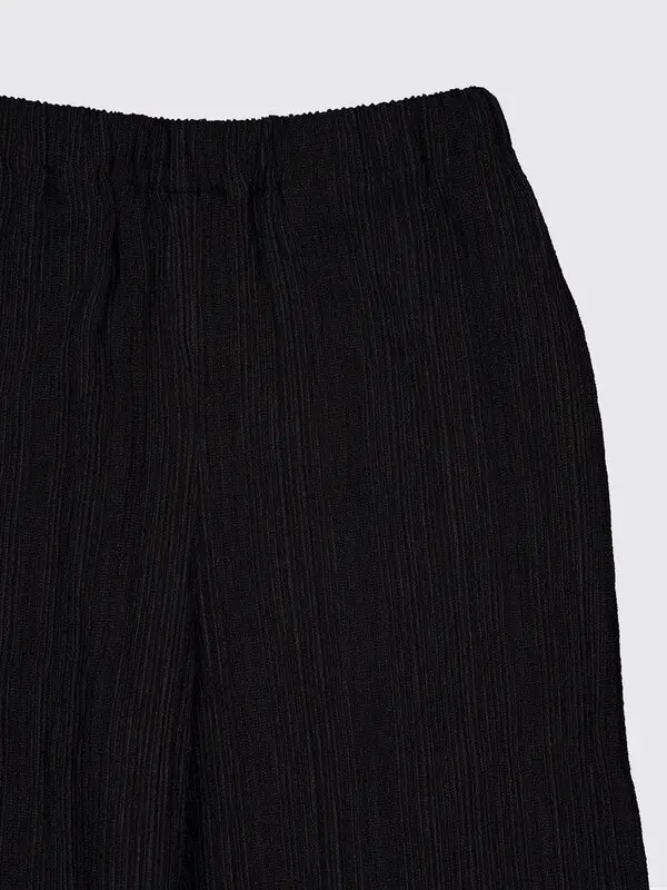 120% Lino Pleated Wide-leg Virgin Wool Blend Pants - Black