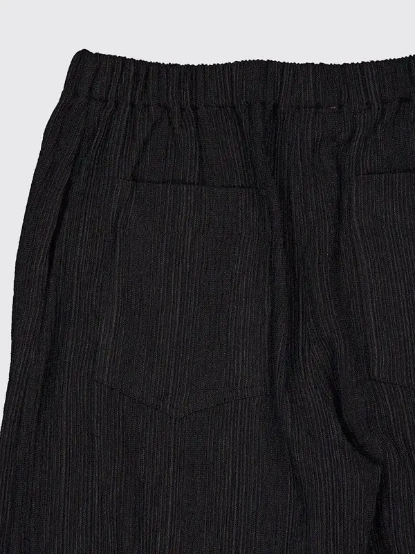 120% Lino Pleated Wide-leg Virgin Wool Blend Pants - Black