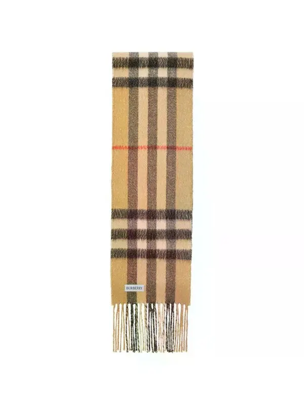 Burberry Narrow Sparkle Check Cashmere Scarf