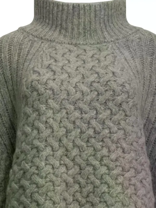 Fedeli Cruz Lima Basket-weave Raglan-sleeve Sweater