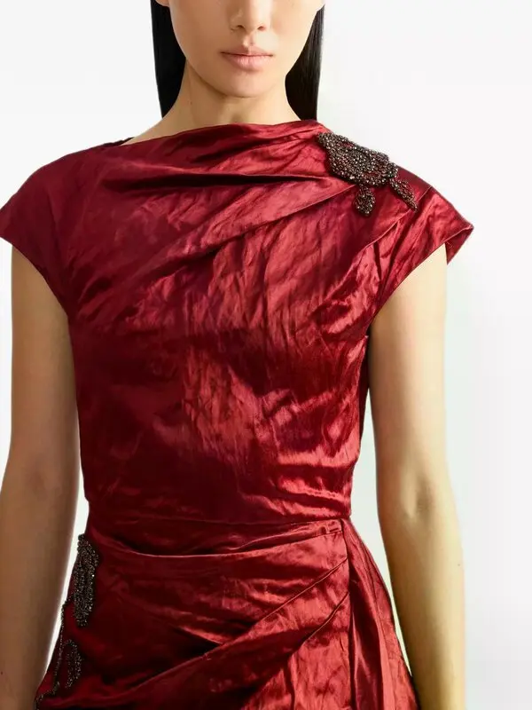 Erdem Embellished Draped Maxi Gown