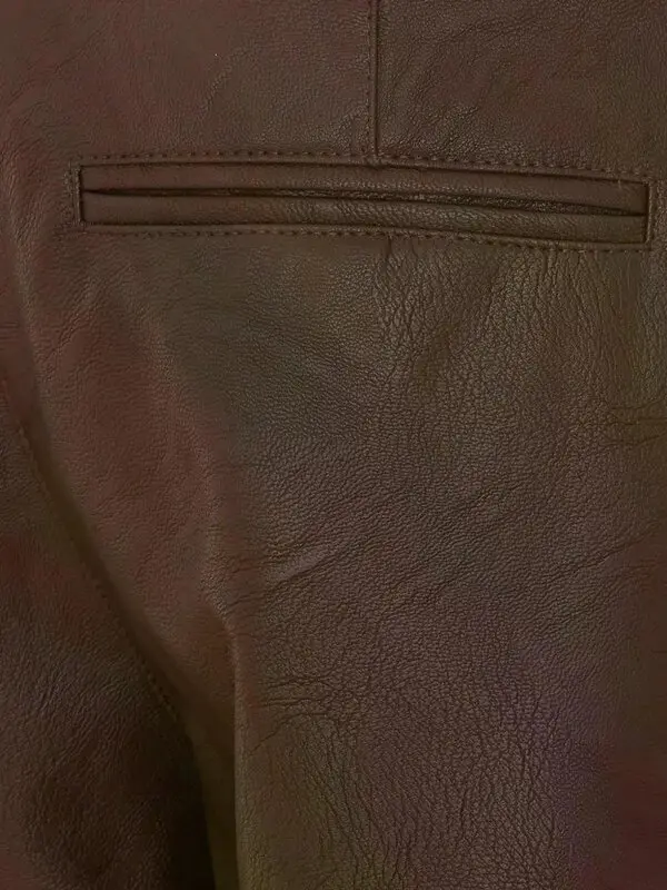 RUE DU BAC Faux-leather Straight Trousers