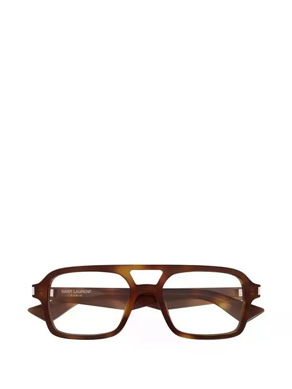 Saint Laurent Tortoiseshell-effect Geometric-frame Glasses
