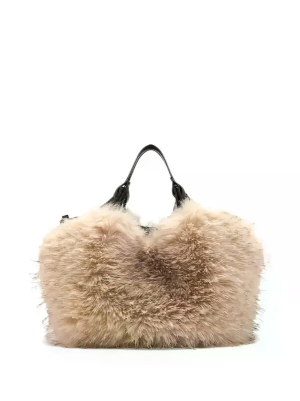 GIANNI CHIARINI Dua Faux-fur Tote Bag - Neutrals